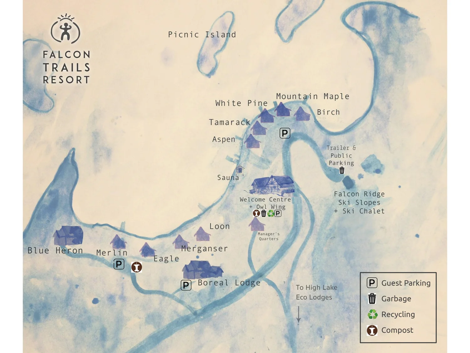 Resort map — Falcon Trails Resort