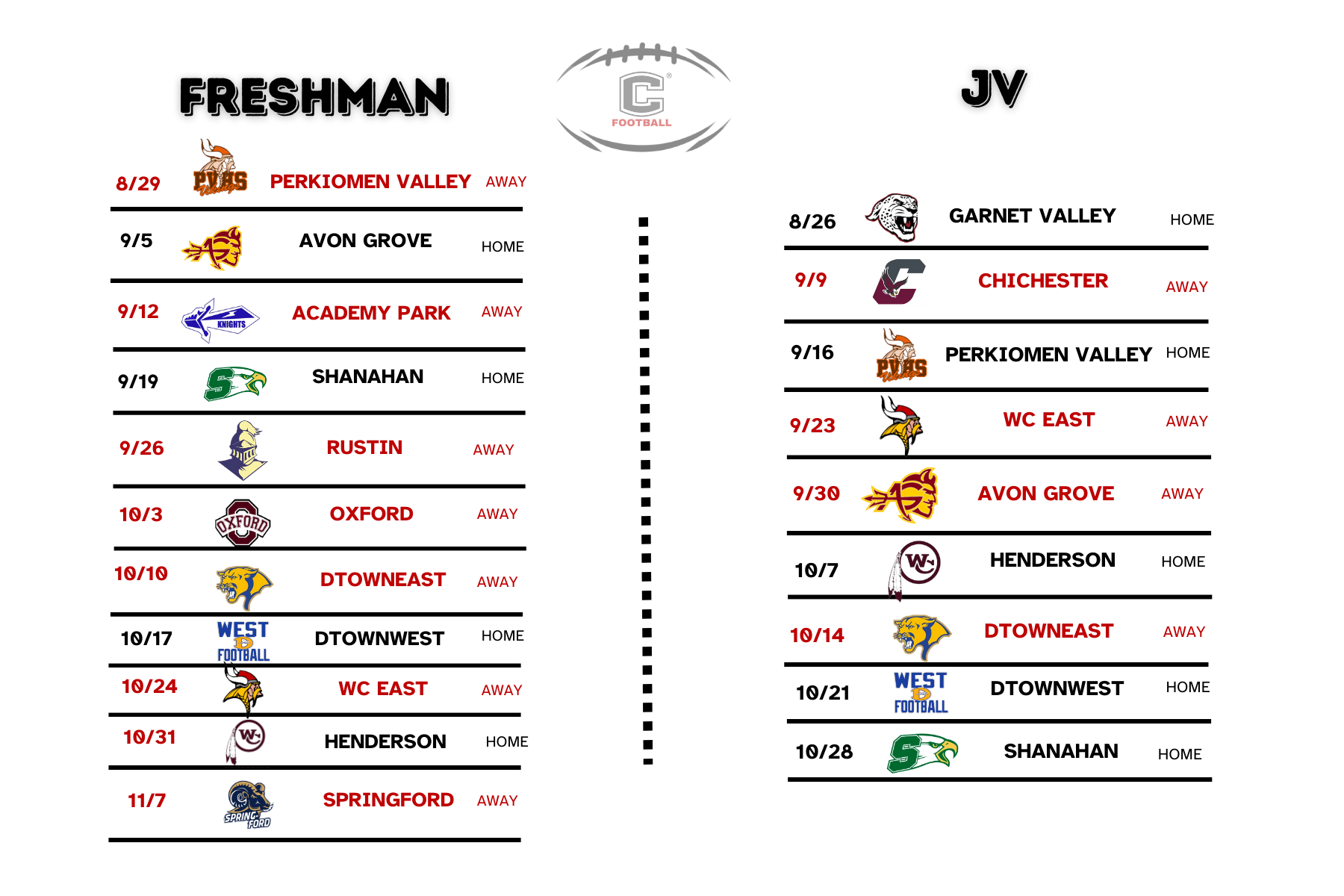 2024 Schedule — Coatesville Football