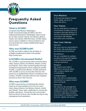 FAQ — South Correctional Entity