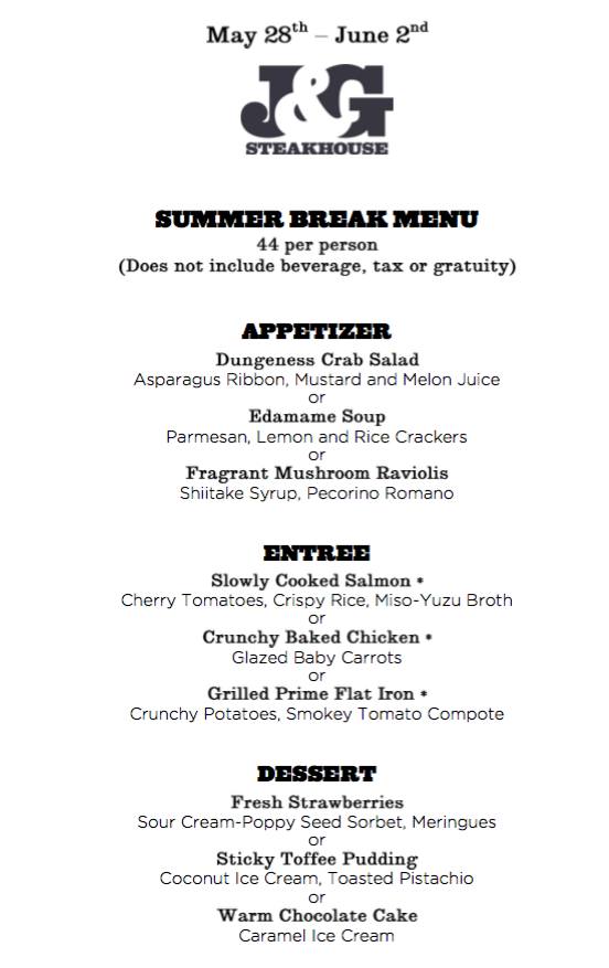 J&G Steakhouse Undergoes Summer Refresh to Celebrate 10th Anniversary ...