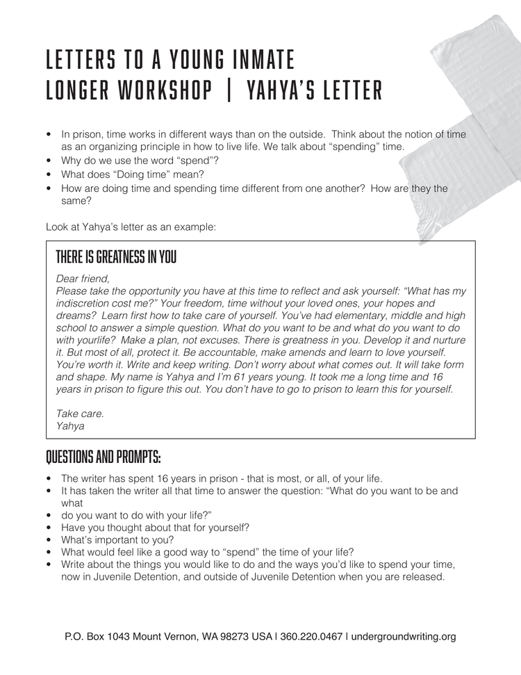 Letters to a Young Inmate — Underground Writing