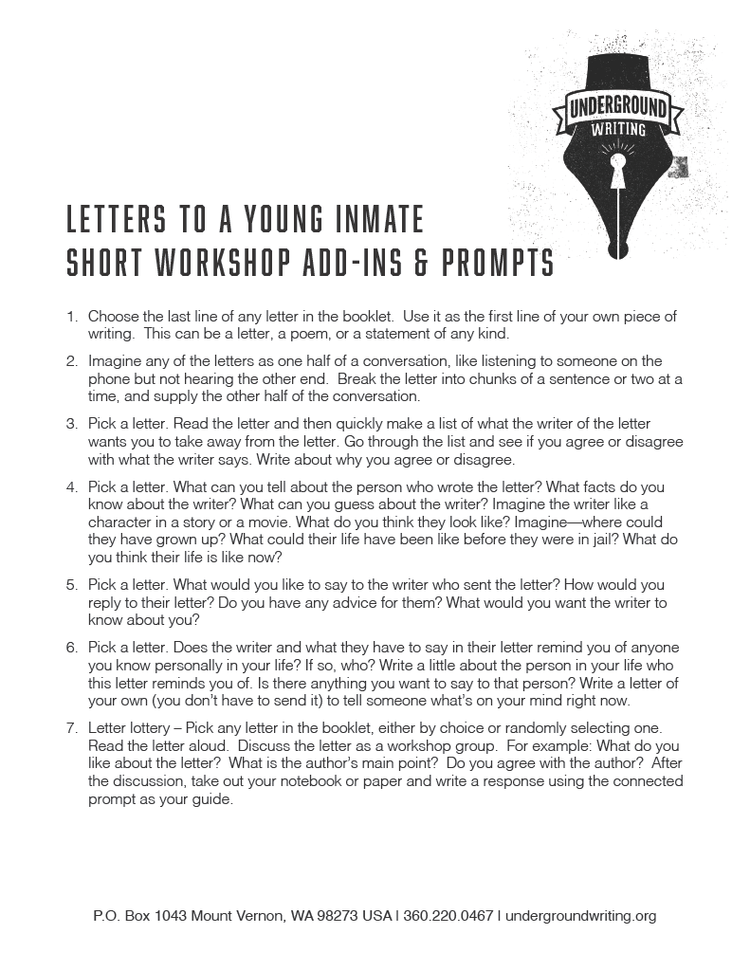 Letters to a Young Inmate — Underground Writing