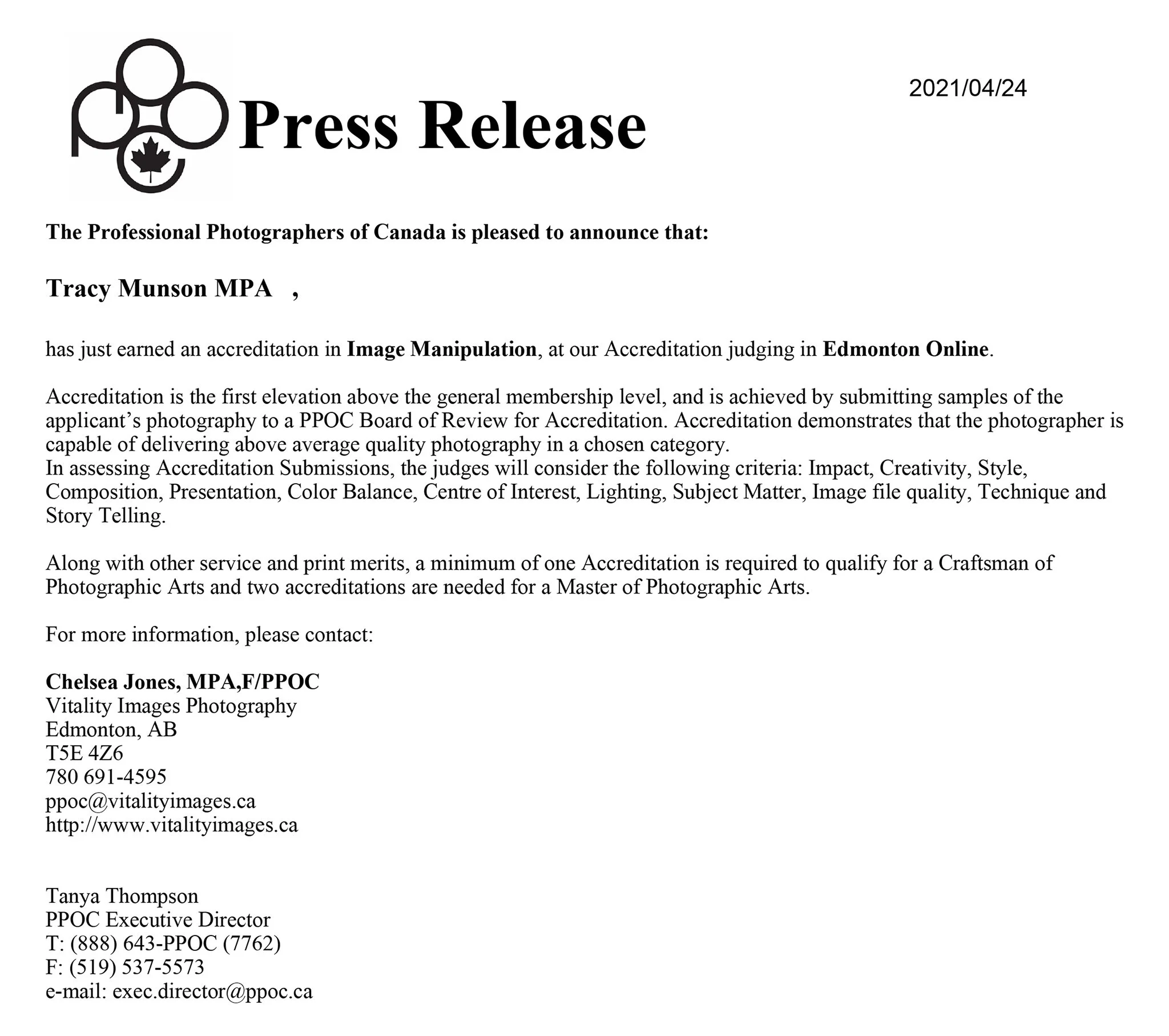 Image Manipulation Accreditation — Tracy Munson Photography