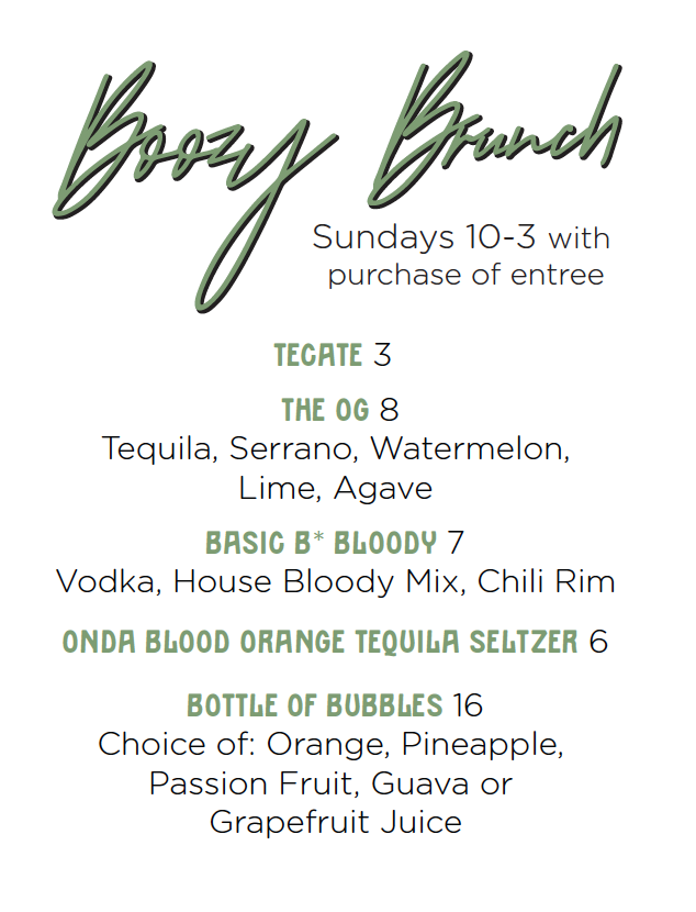 Menus — Hudson House