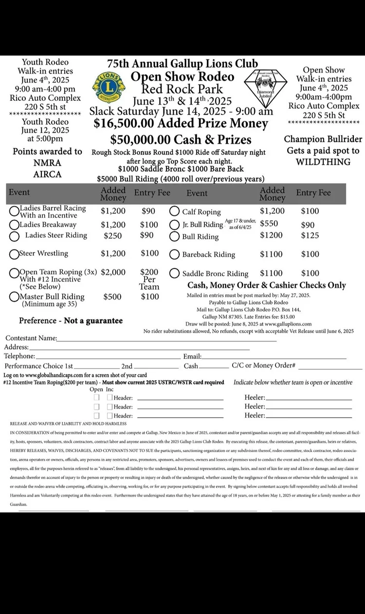 SCHEDULE — New Mexico Rodeo Association