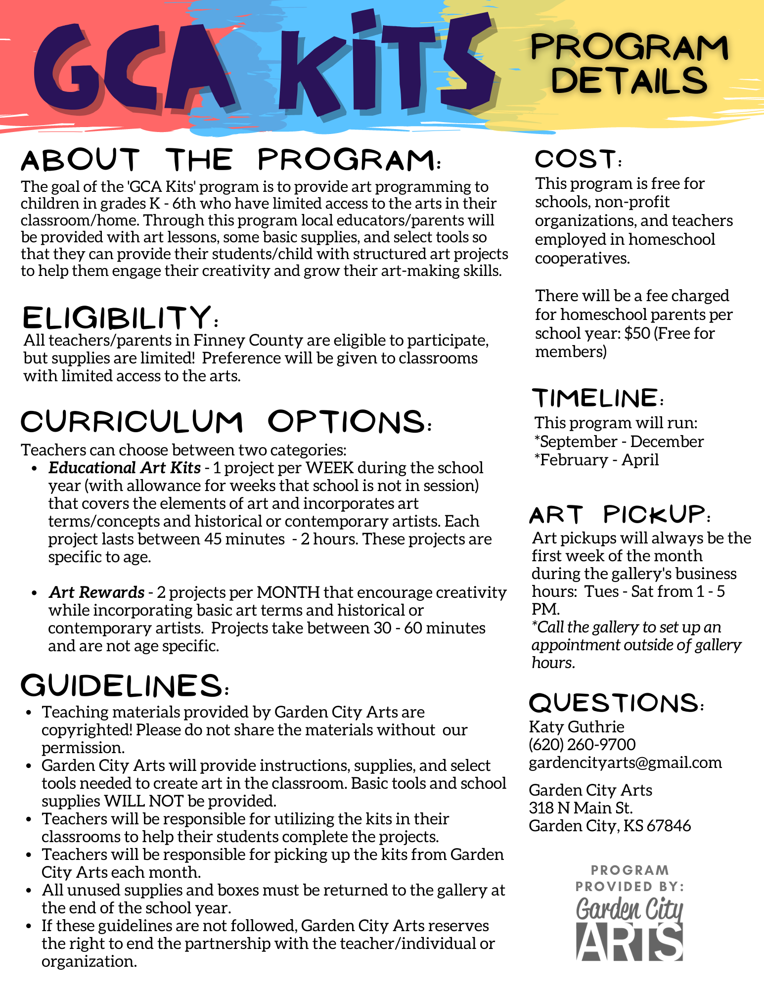 GCA Kit Program — Garden City Arts