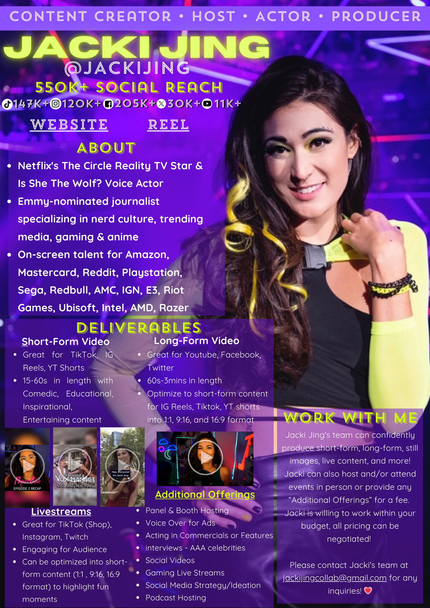 Jacki Jing - Host | Emcee | Voice Actor | Actor