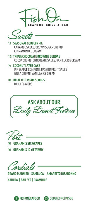 See Our Menu | Seafood in Lewes, DE | Fish On