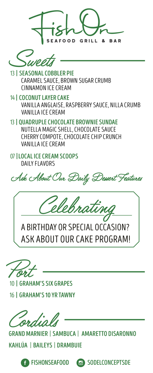 See Our Menu | Seafood in Lewes, DE | Fish On