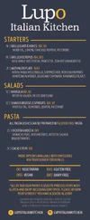 Call-in Menu | Lupo Italian Kitchen in Rehoboth