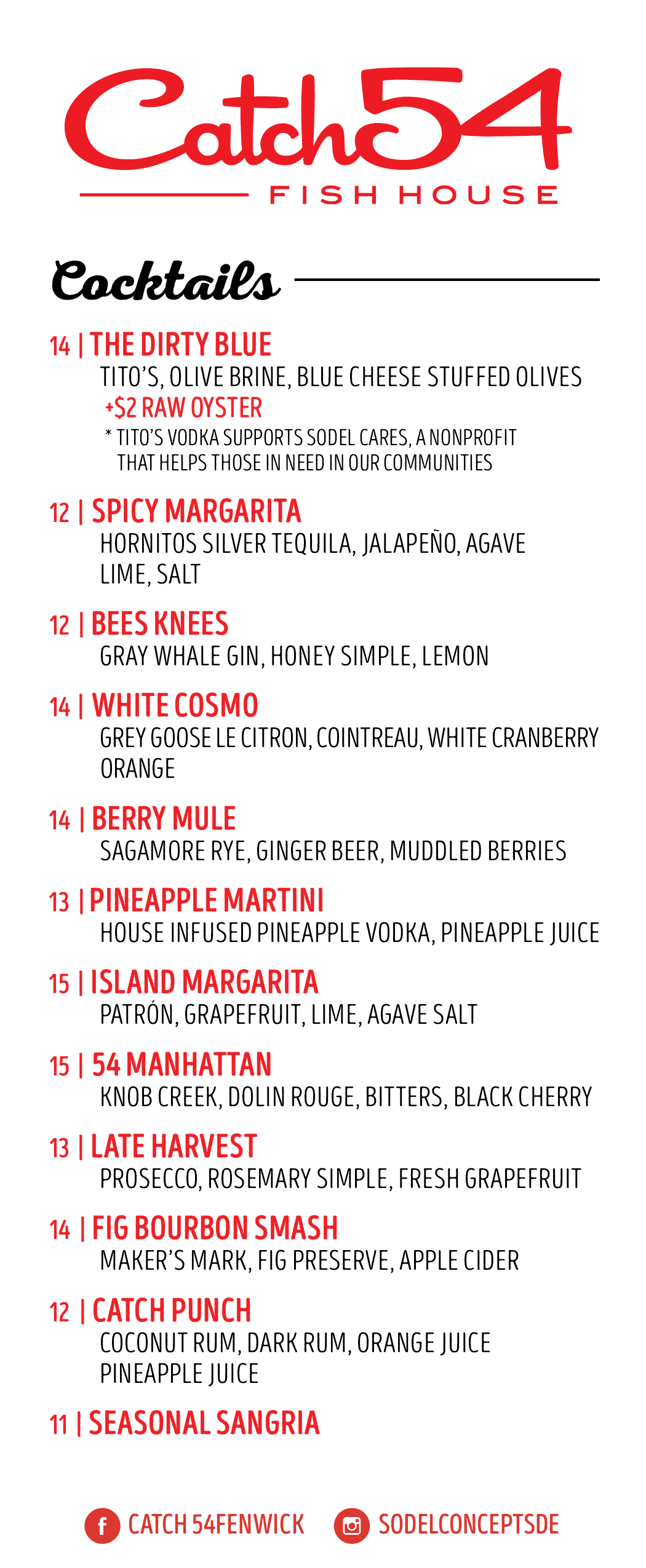 View Our Menu | Seafood Restaurant Fenwick Island | Catch 54