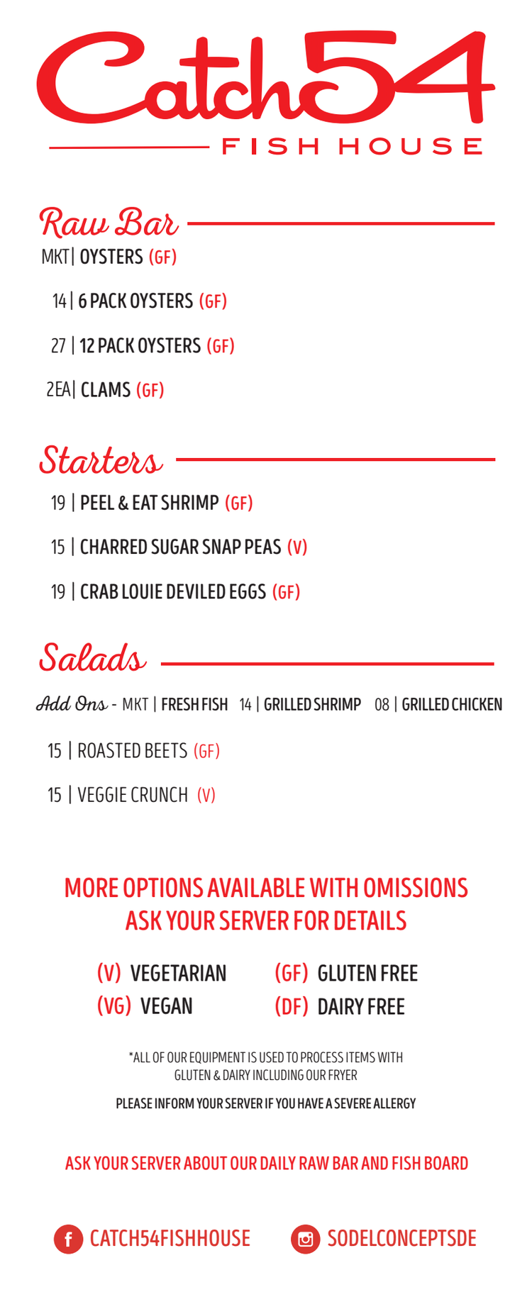 View Our Menu | Seafood Restaurant Fenwick Island | Catch 54