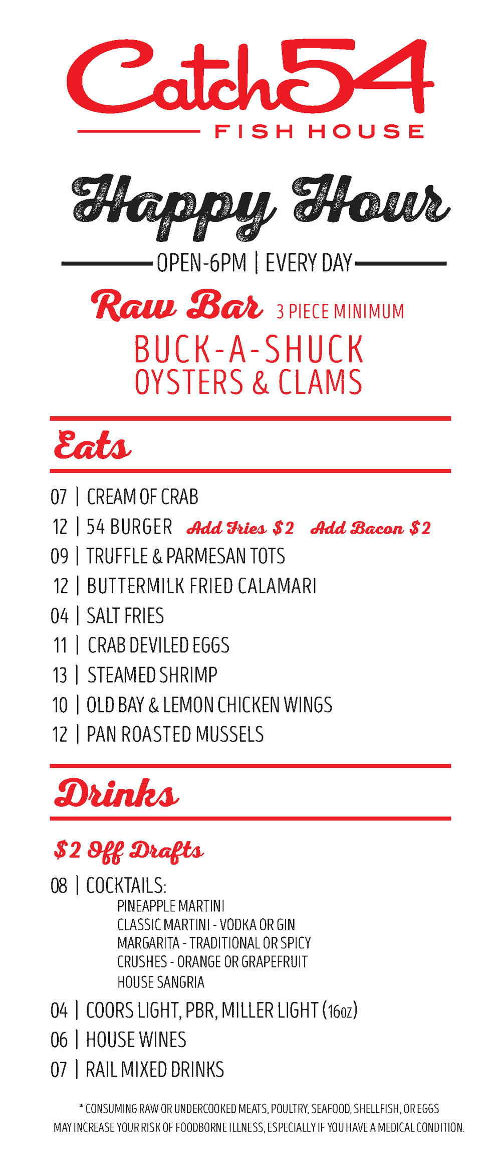 View Our Menu | Seafood Restaurant Fenwick Island | Catch 54