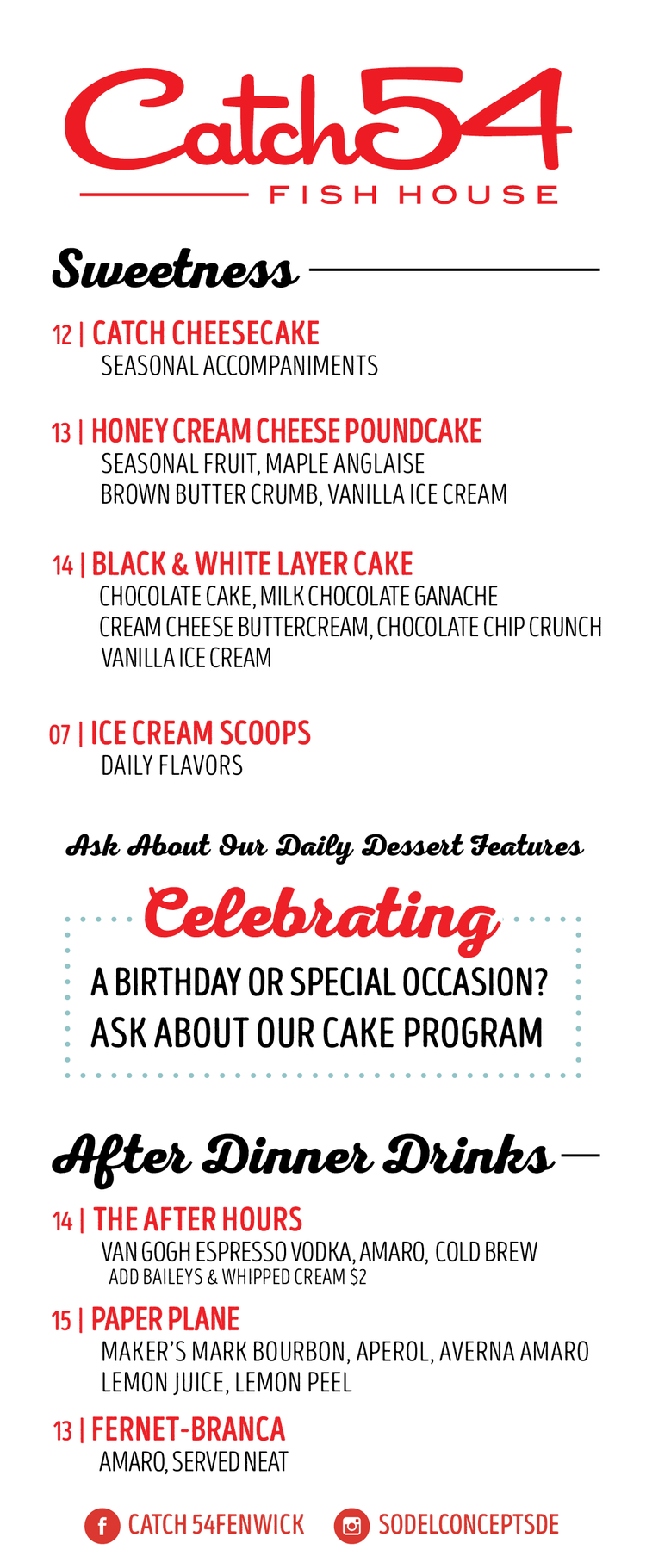 View Our Menu | Seafood Restaurant Fenwick Island | Catch 54