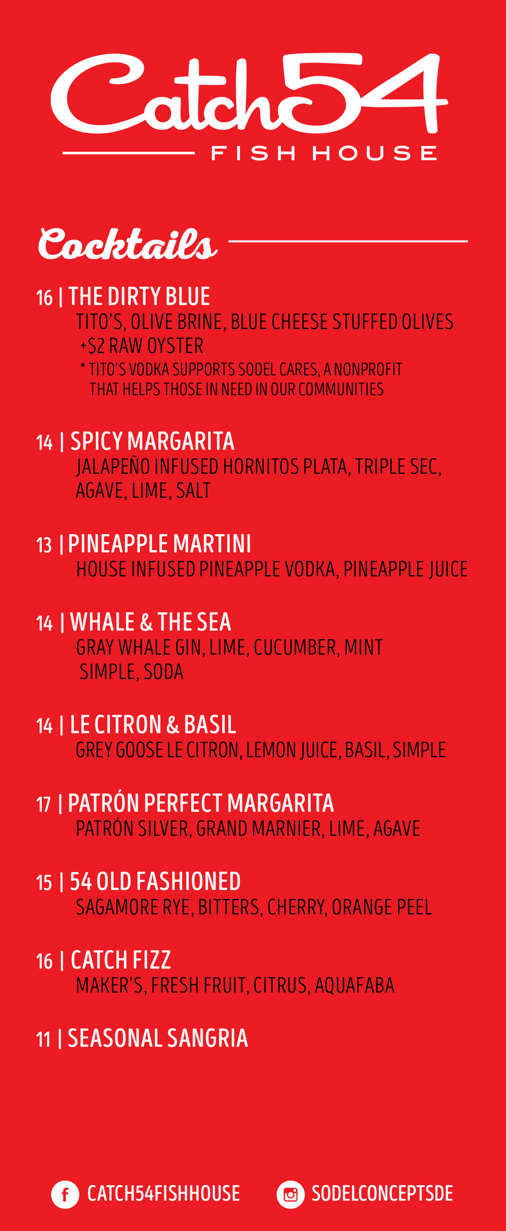 View Our Menu | Seafood Restaurant Fenwick Island | Catch 54