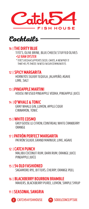 View Our Menu | Seafood Restaurant Fenwick Island | Catch 54