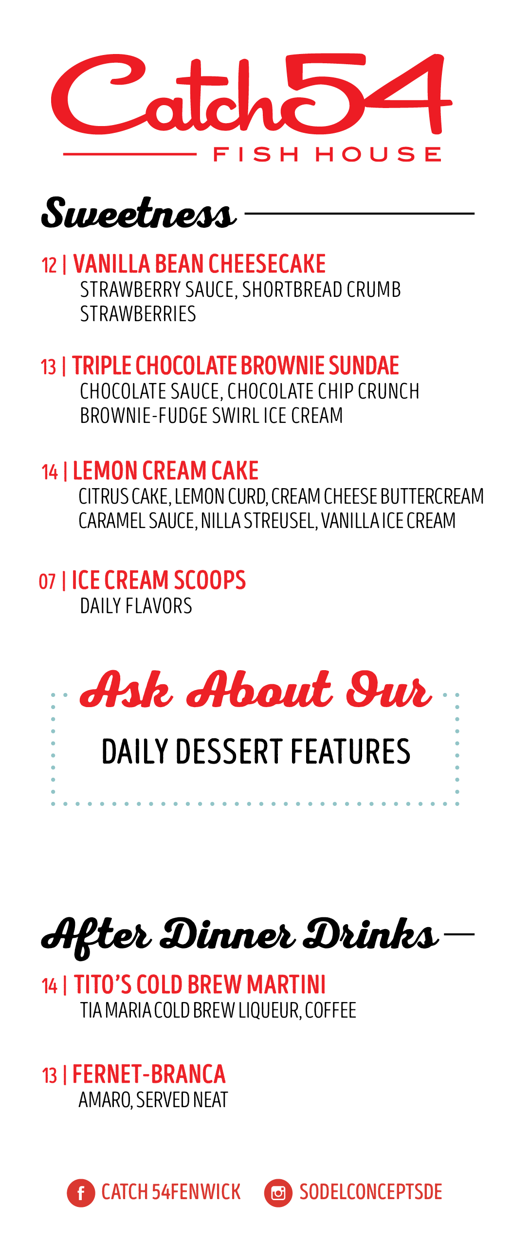 View Our Menu | Seafood Restaurant Fenwick Island | Catch 54