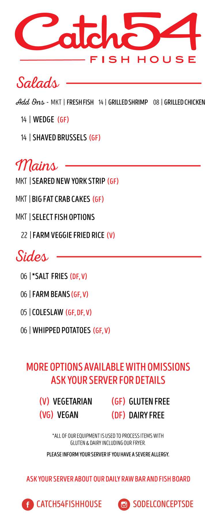 View Our Menu | Seafood Restaurant Fenwick Island | Catch 54
