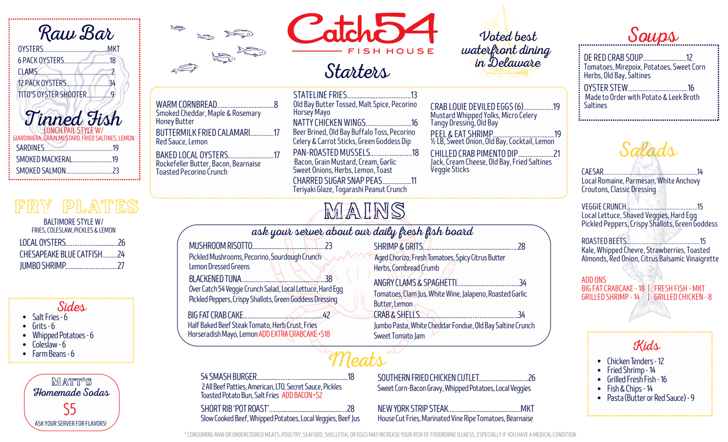 View Our Menu | Seafood Restaurant Fenwick Island | Catch 54