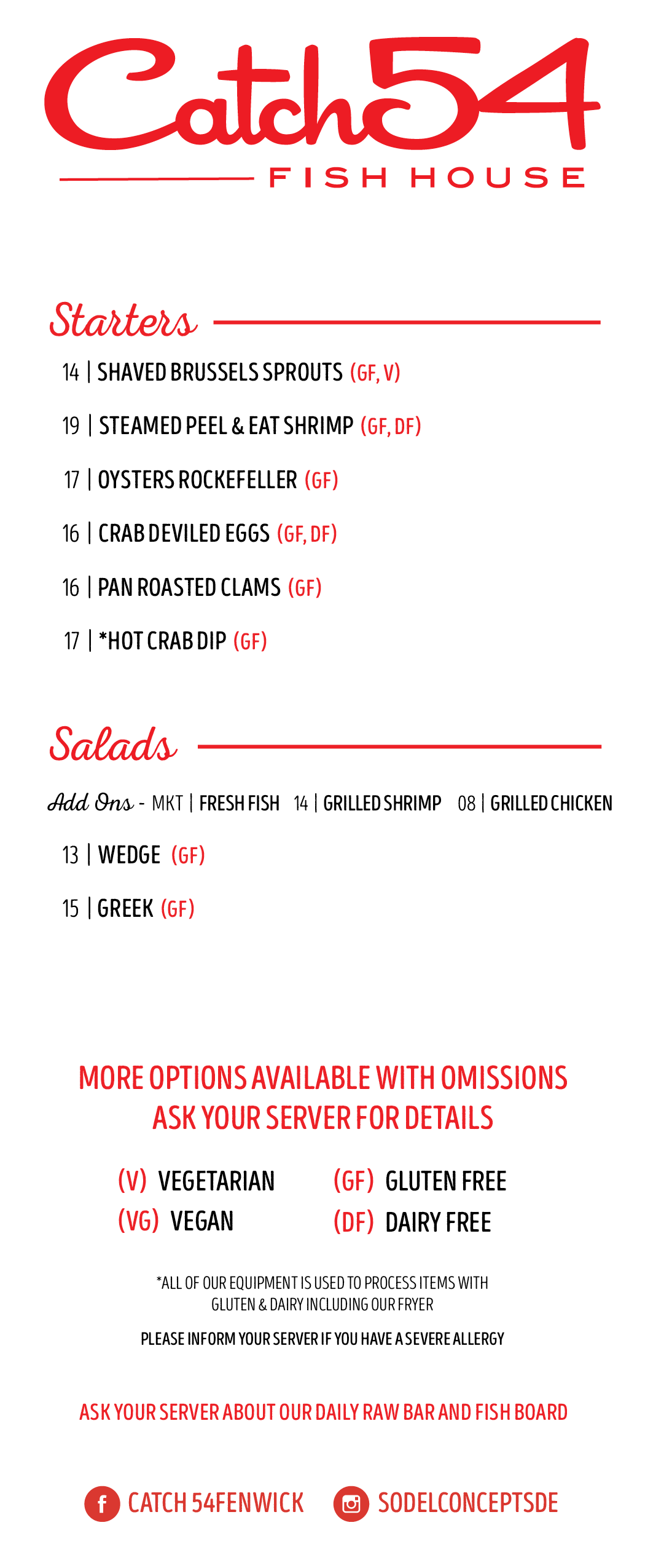 View Our Menu | Seafood Restaurant Fenwick Island | Catch 54