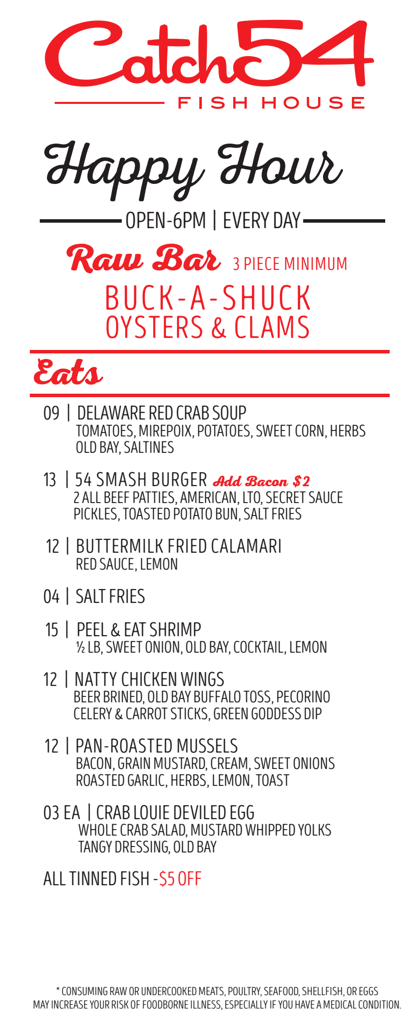 View Our Menu | Seafood Restaurant Fenwick Island | Catch 54