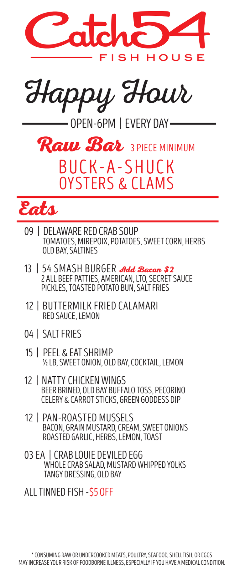 View Our Menu | Seafood Restaurant Fenwick Island | Catch 54