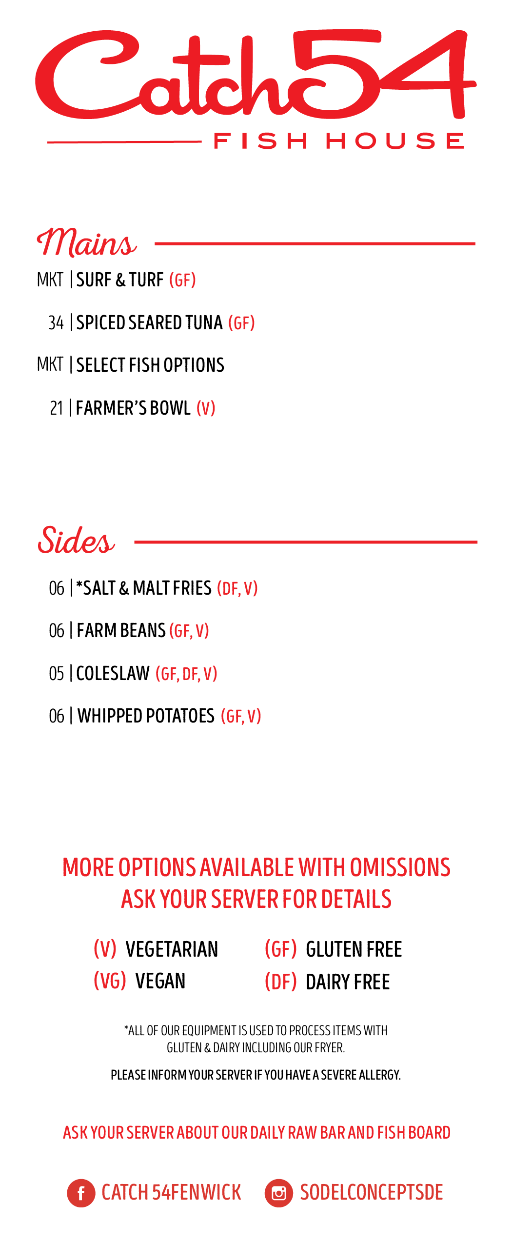 View Our Menu | Seafood Restaurant Fenwick Island | Catch 54