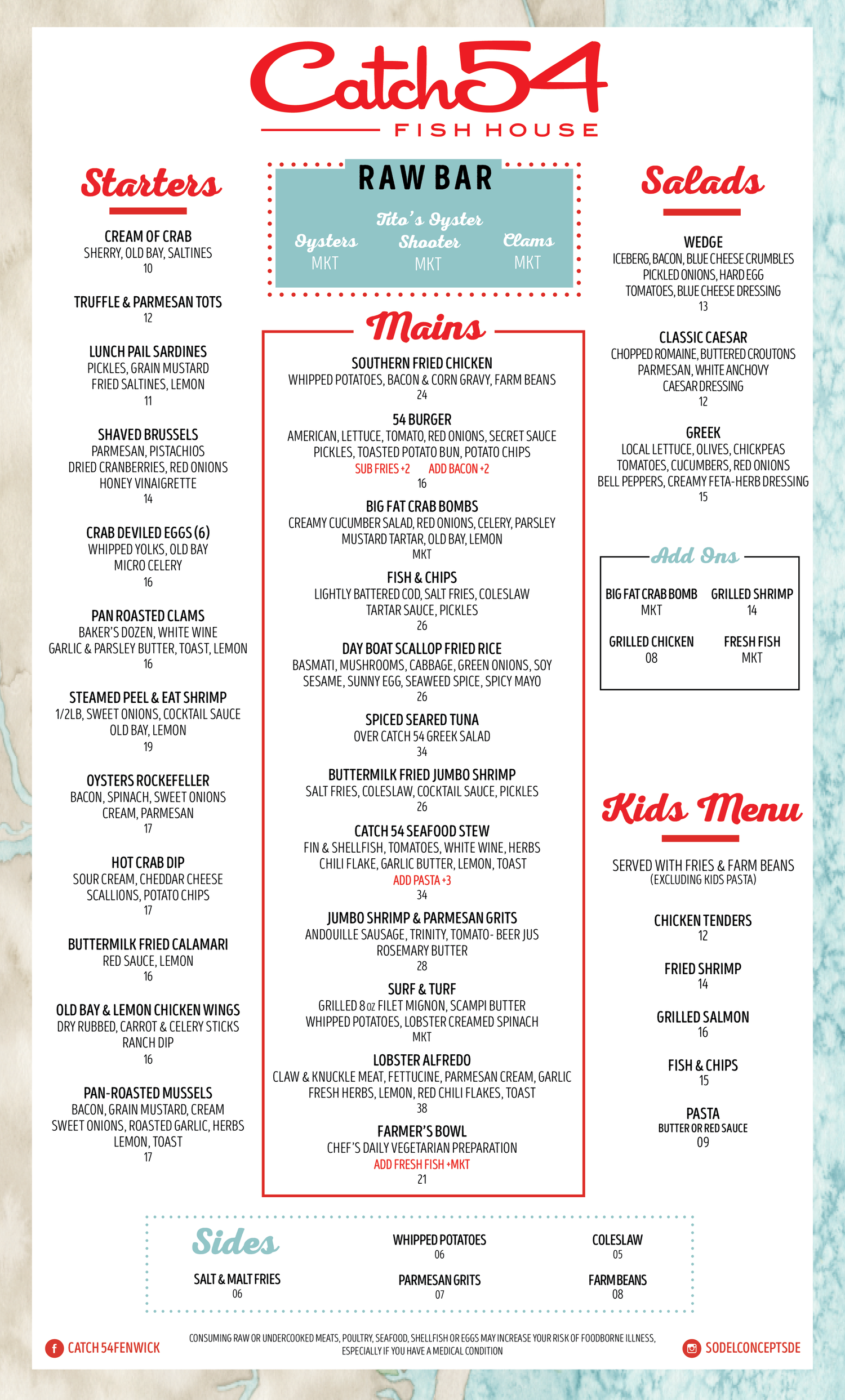 View Our Menu | Seafood Restaurant Fenwick Island | Catch 54