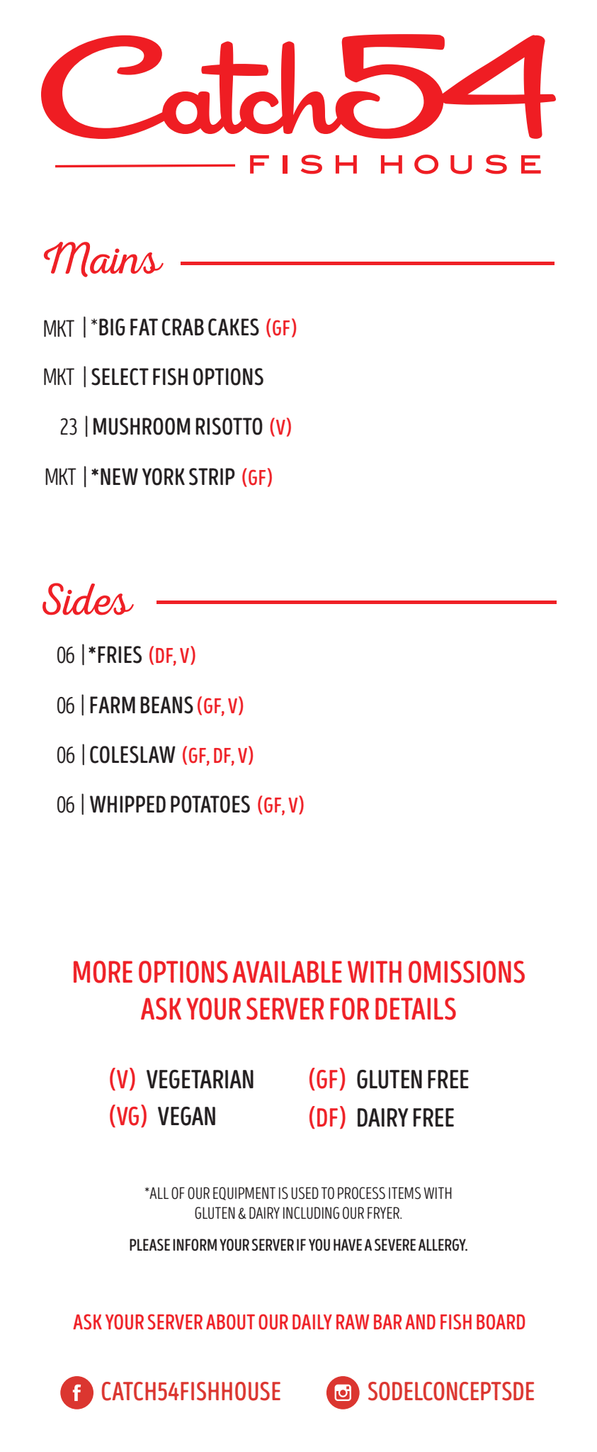 View Our Menu | Seafood Restaurant Fenwick Island | Catch 54