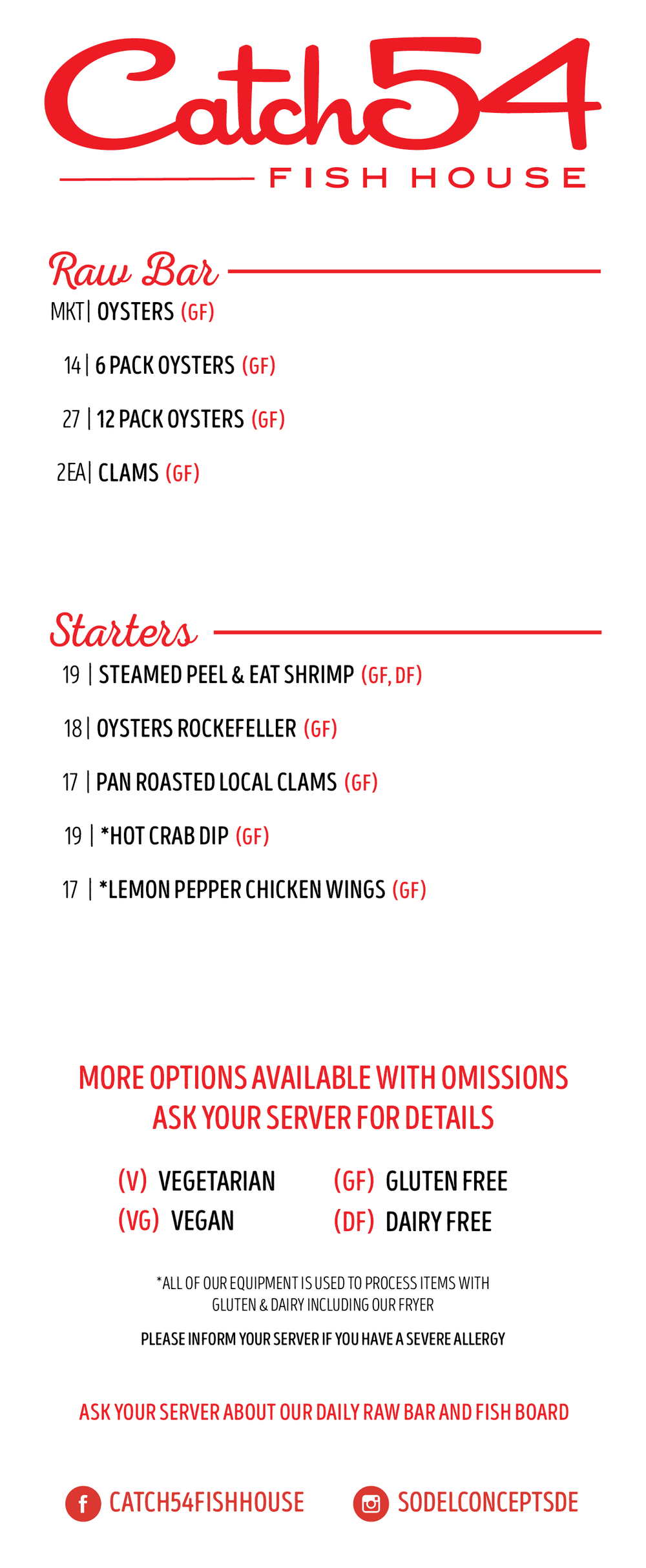 View Our Menu | Seafood Restaurant Fenwick Island | Catch 54