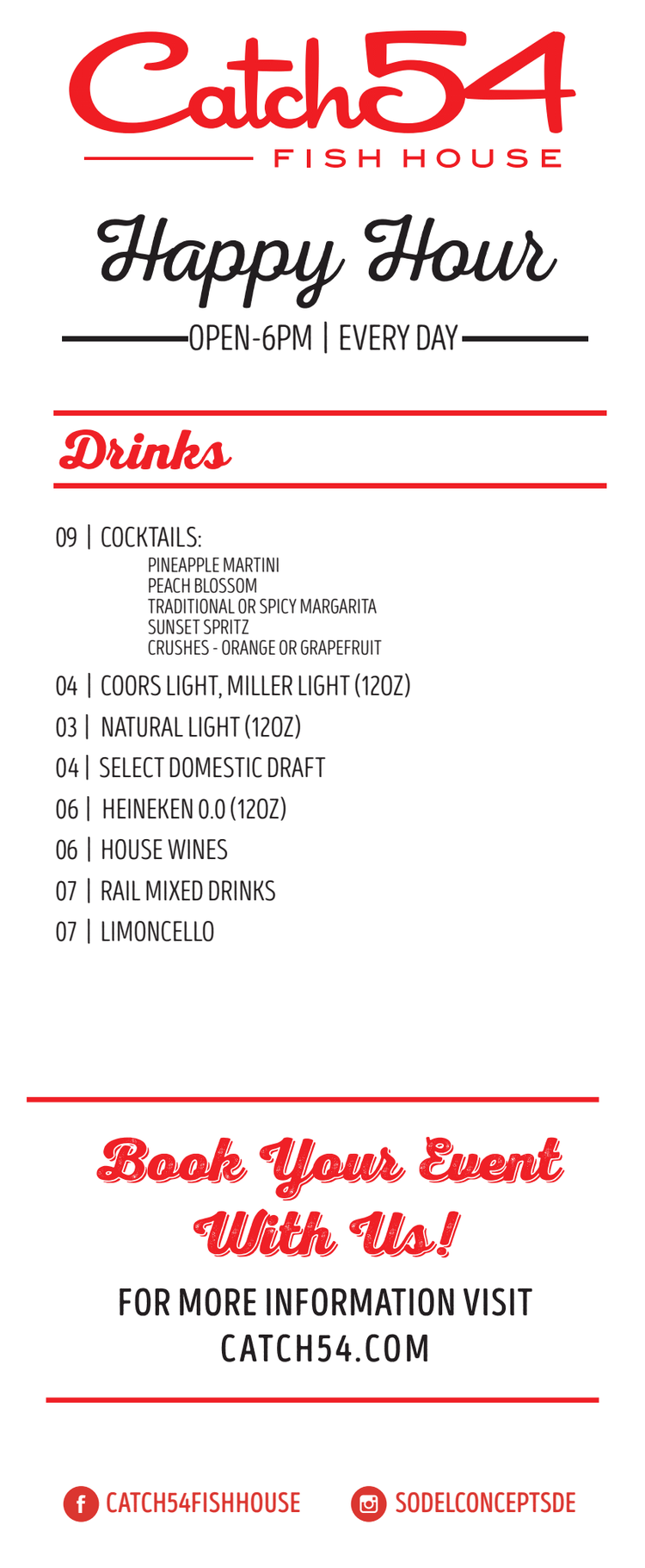 View Our Menu | Seafood Restaurant Fenwick Island | Catch 54