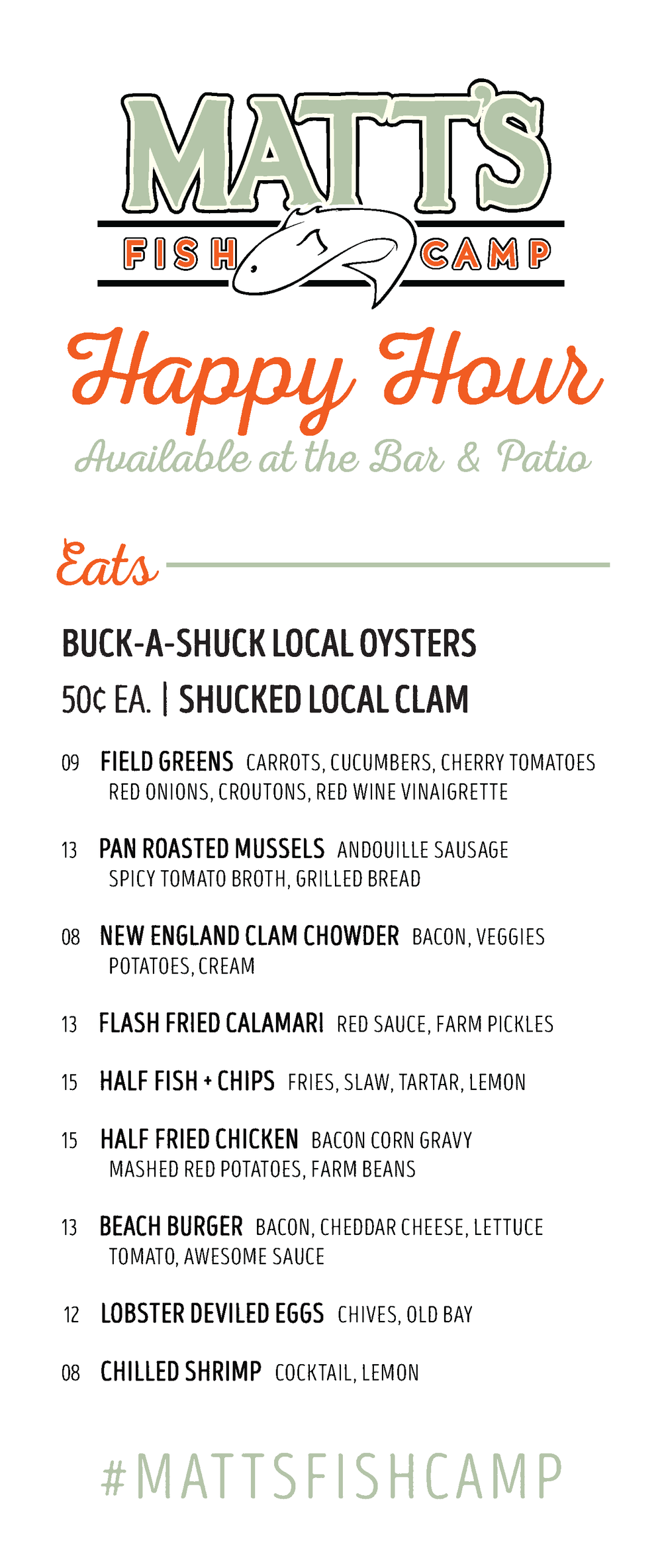 See Our Menu | Bethany Beach Seafood | Matt's Fish Camp