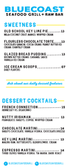 View Our Menu | Seafood in Bethany Beach | Bluecoast