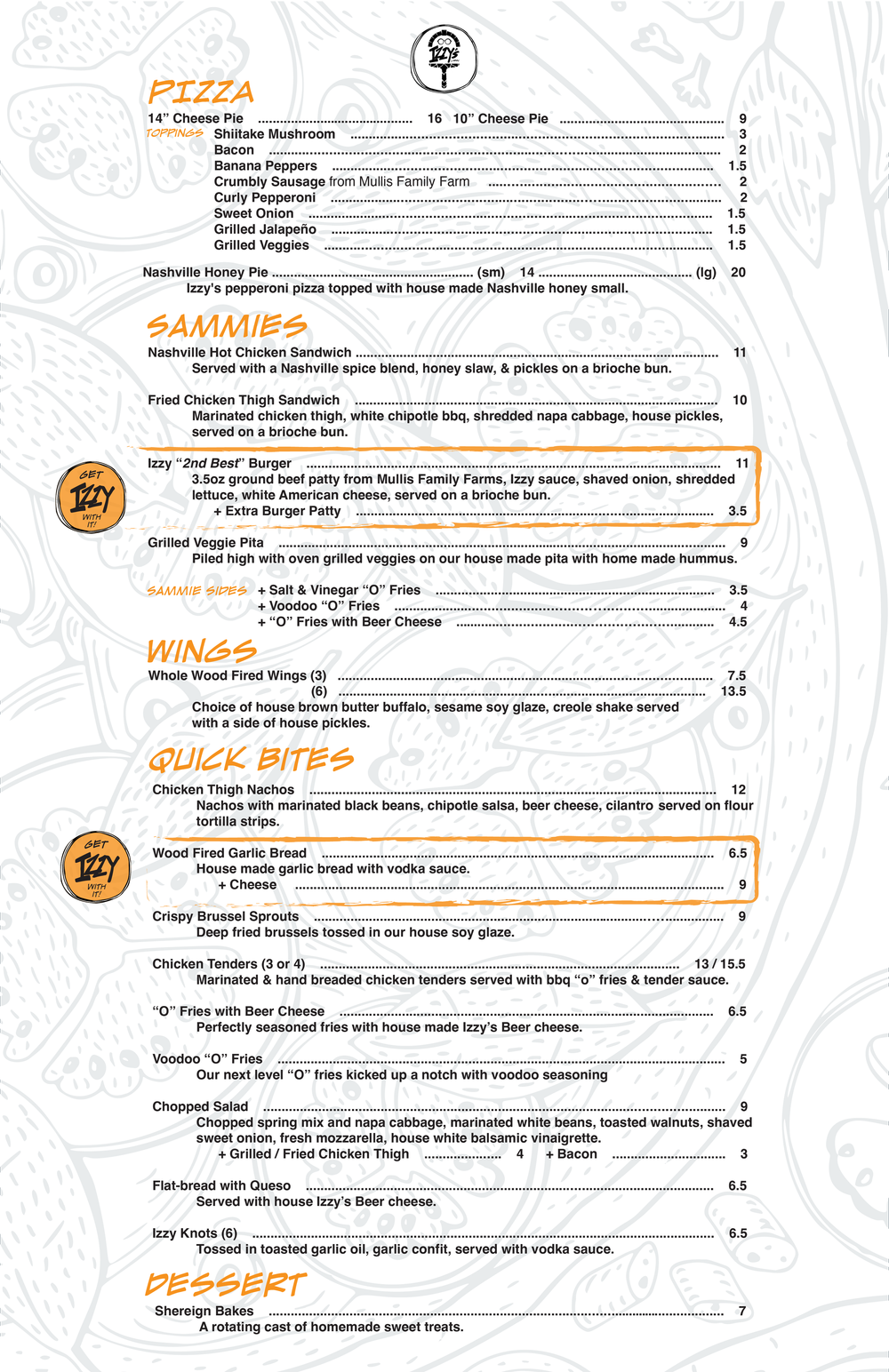 Izzy's Menu — Triple C Brewing Company