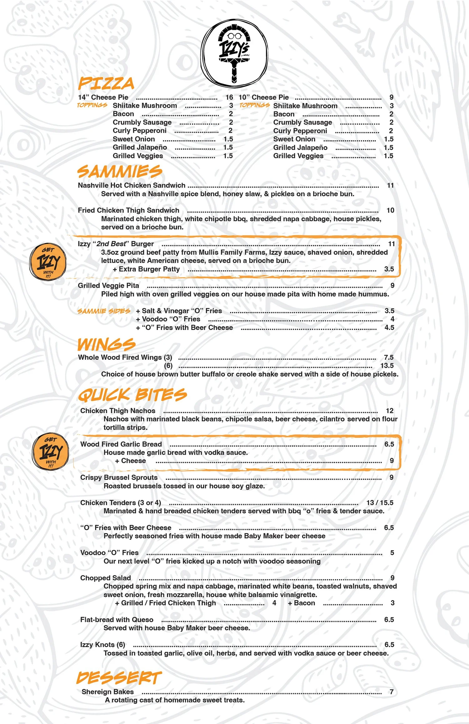 Izzy's Menu — Triple C Brewing Company