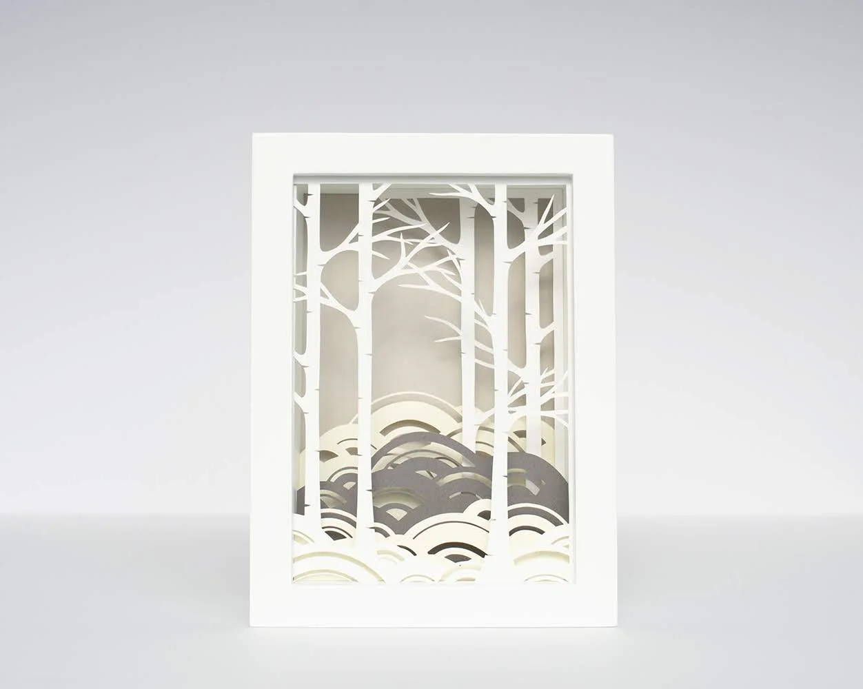 Mountain cut paper shadowbox - bird mafia