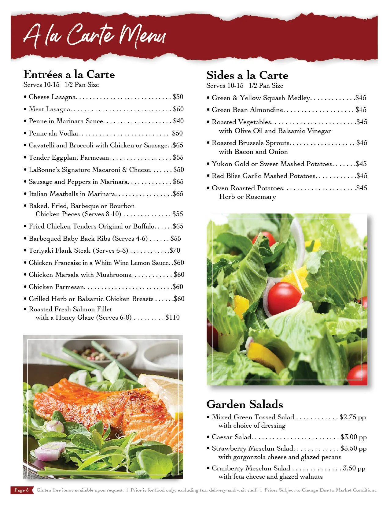 [View Menu] Catering Watertown CT | LaBonne's Markets