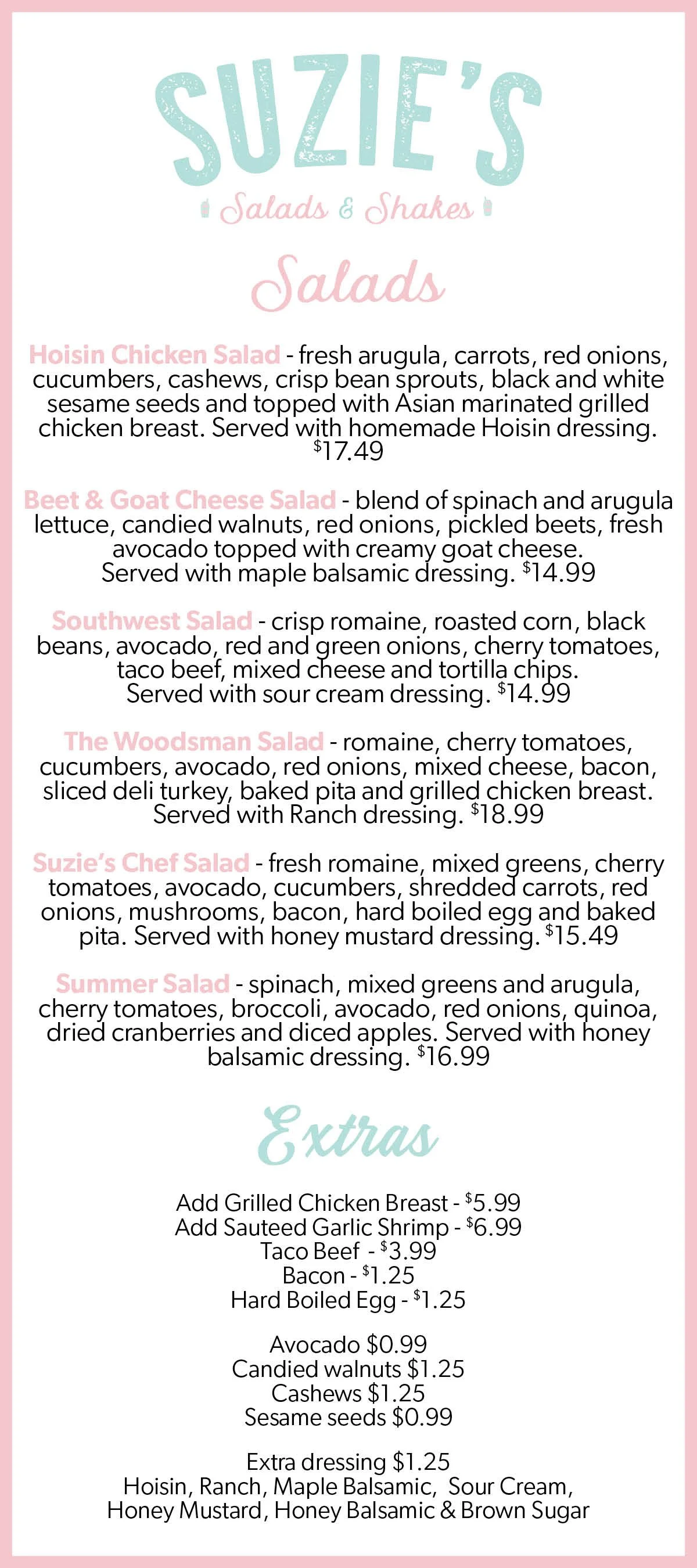 Menu — Five Bridges Bar & Grill