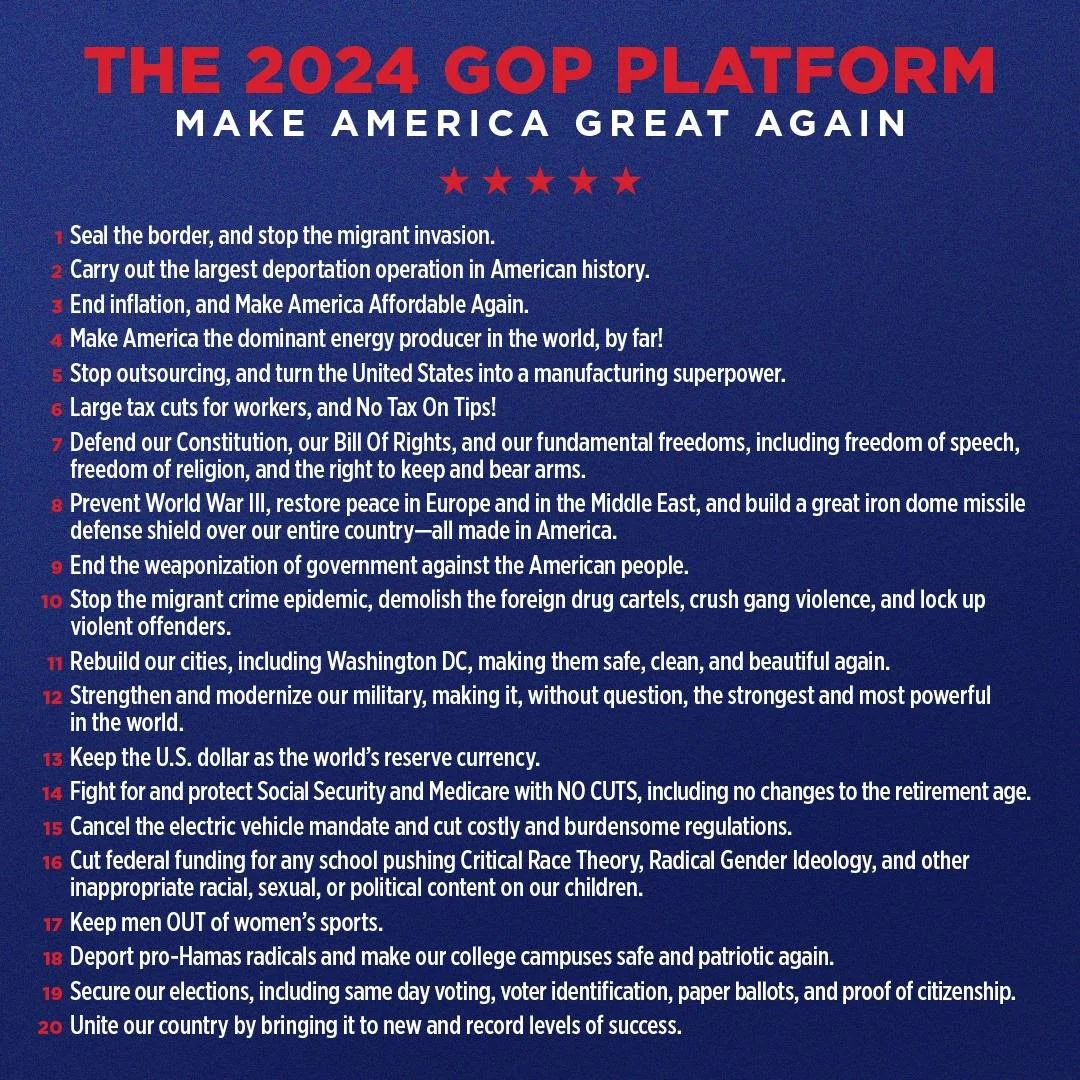 THE REAL TRUMP PLATFORM — Cajun Conservatism