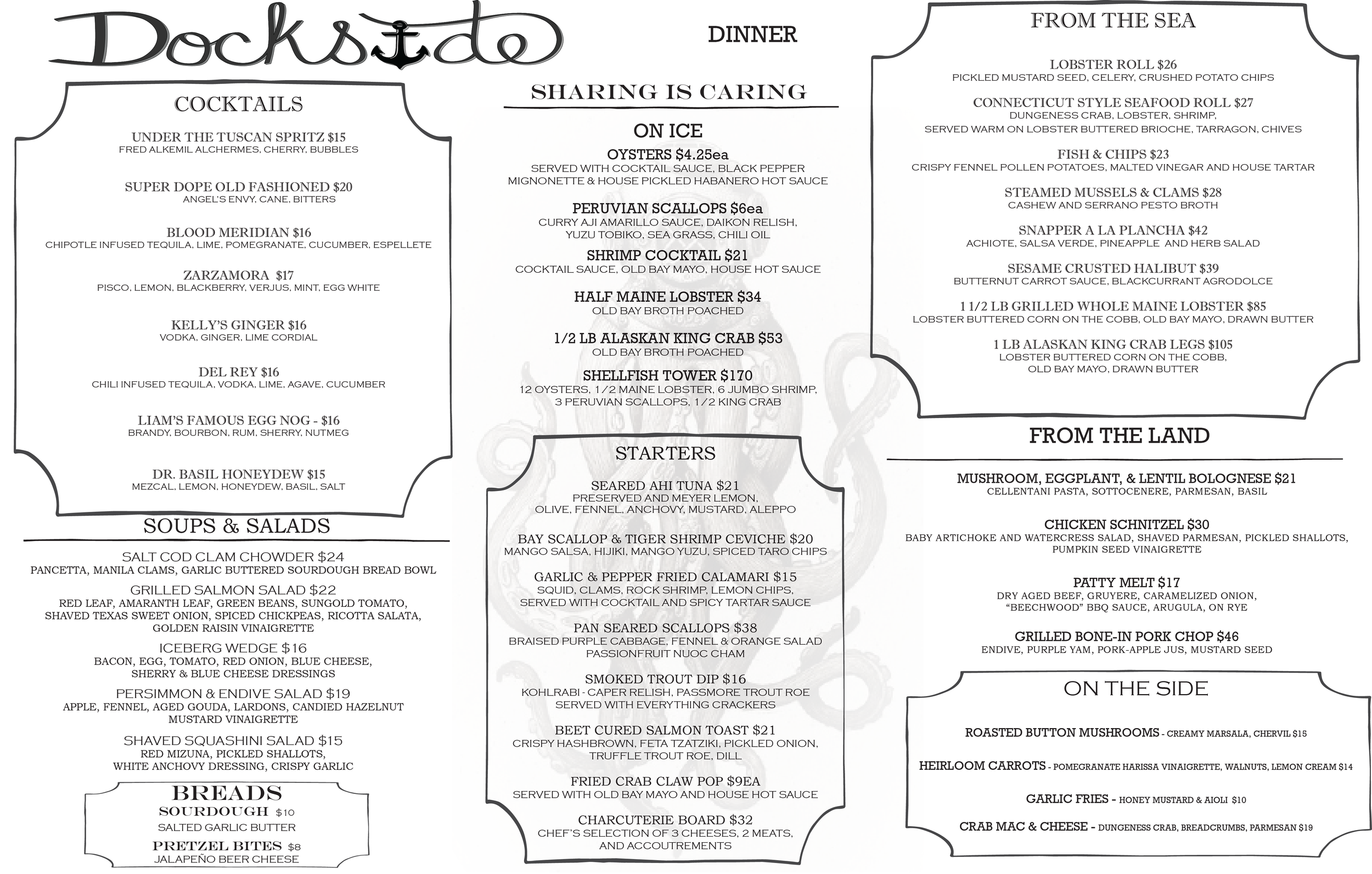 Menu — PLAYA PROVISIONS