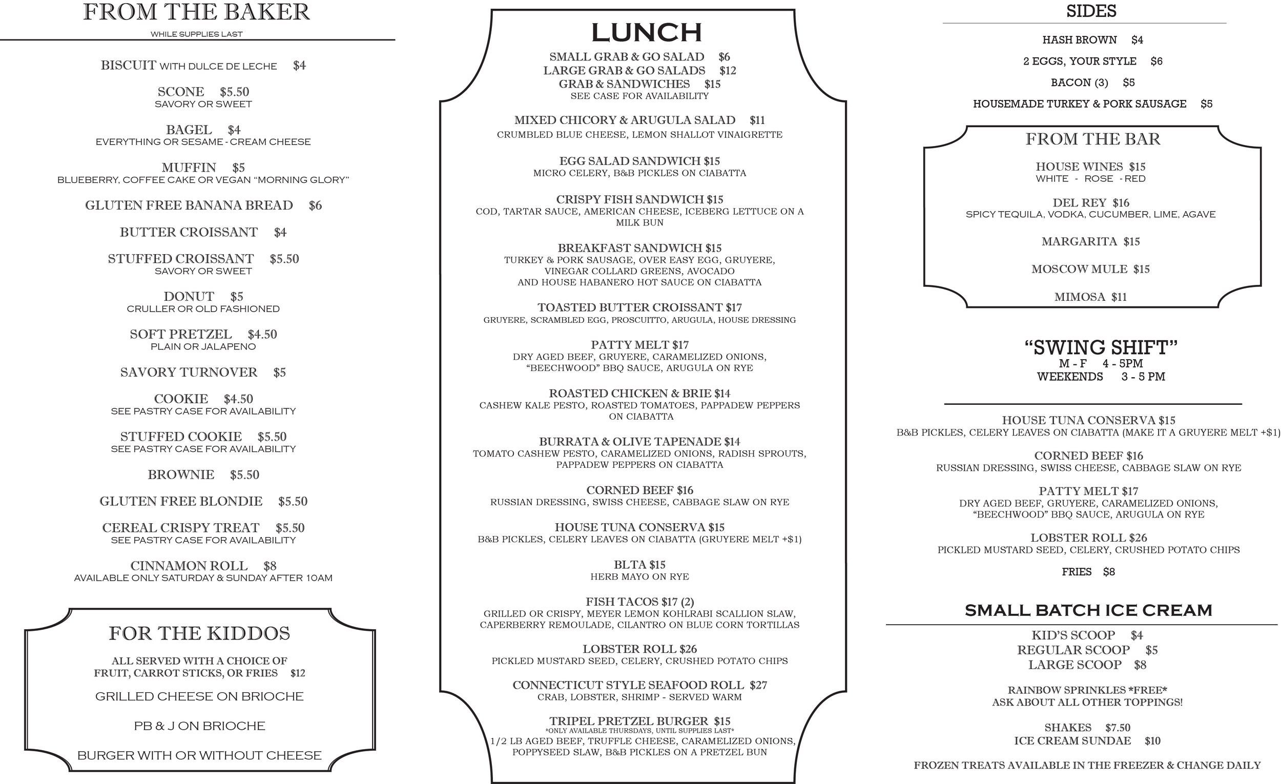 Menu — PLAYA PROVISIONS