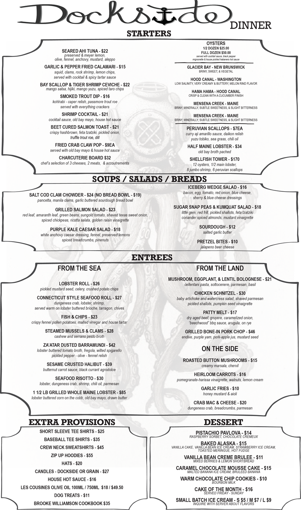 Menu — PLAYA PROVISIONS