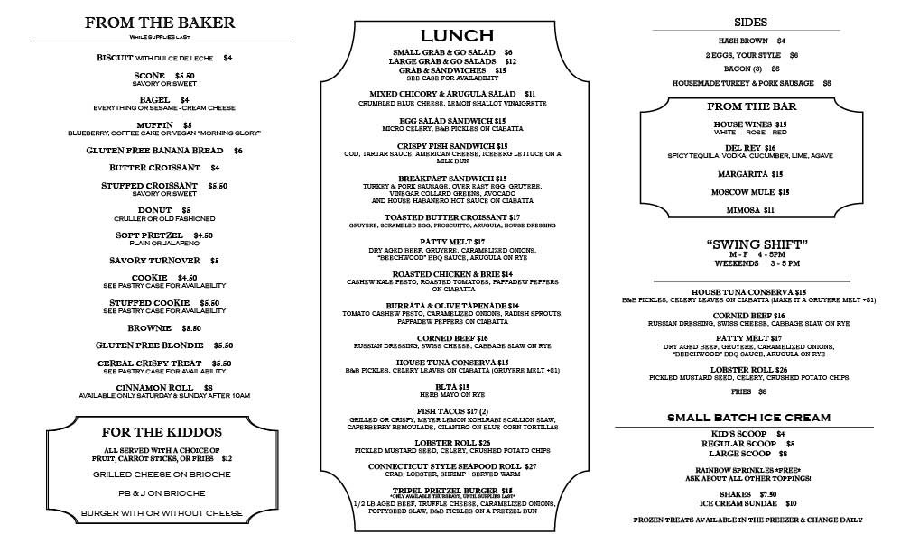 Menu — PLAYA PROVISIONS