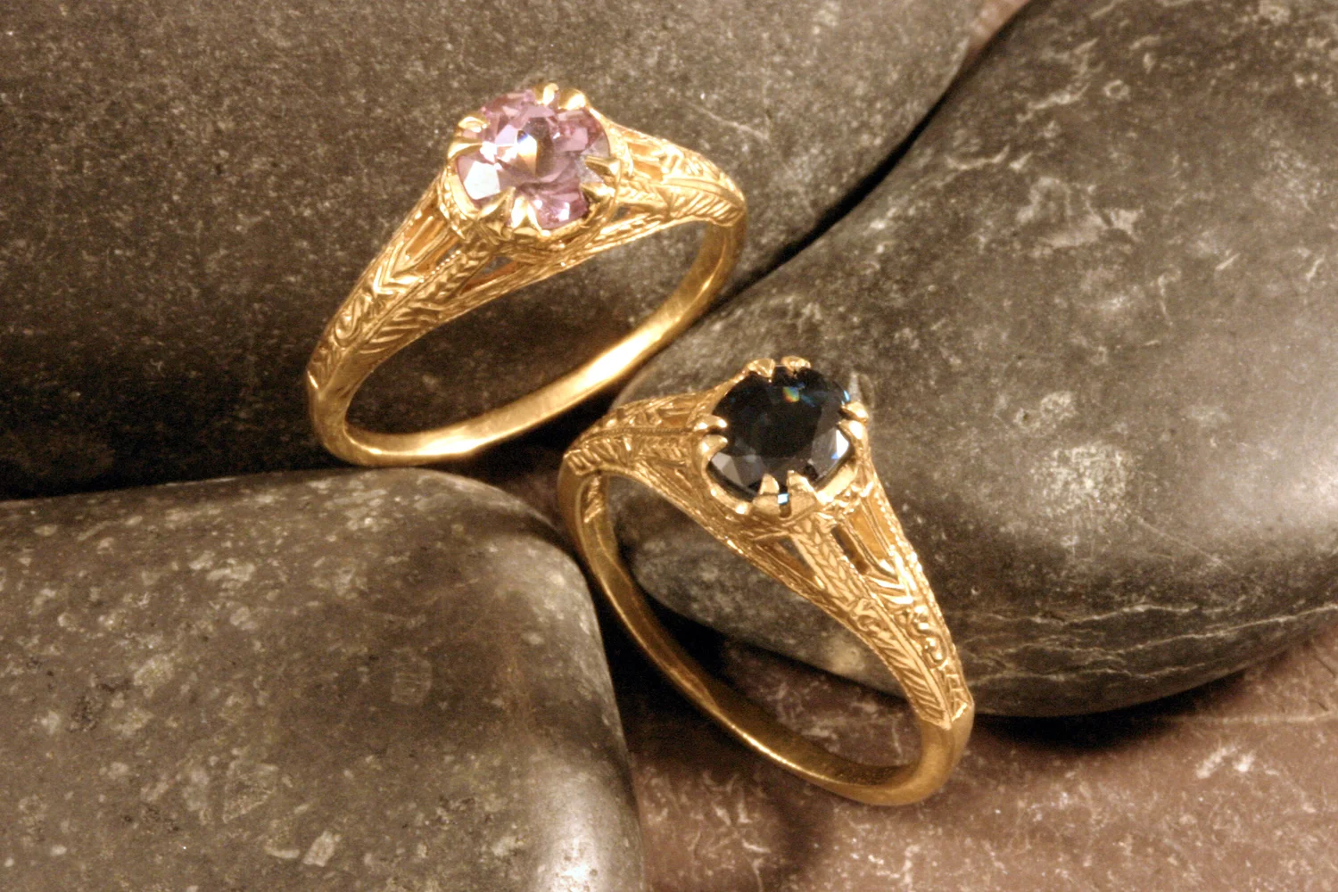 Antique Style Gold Engagement Rings