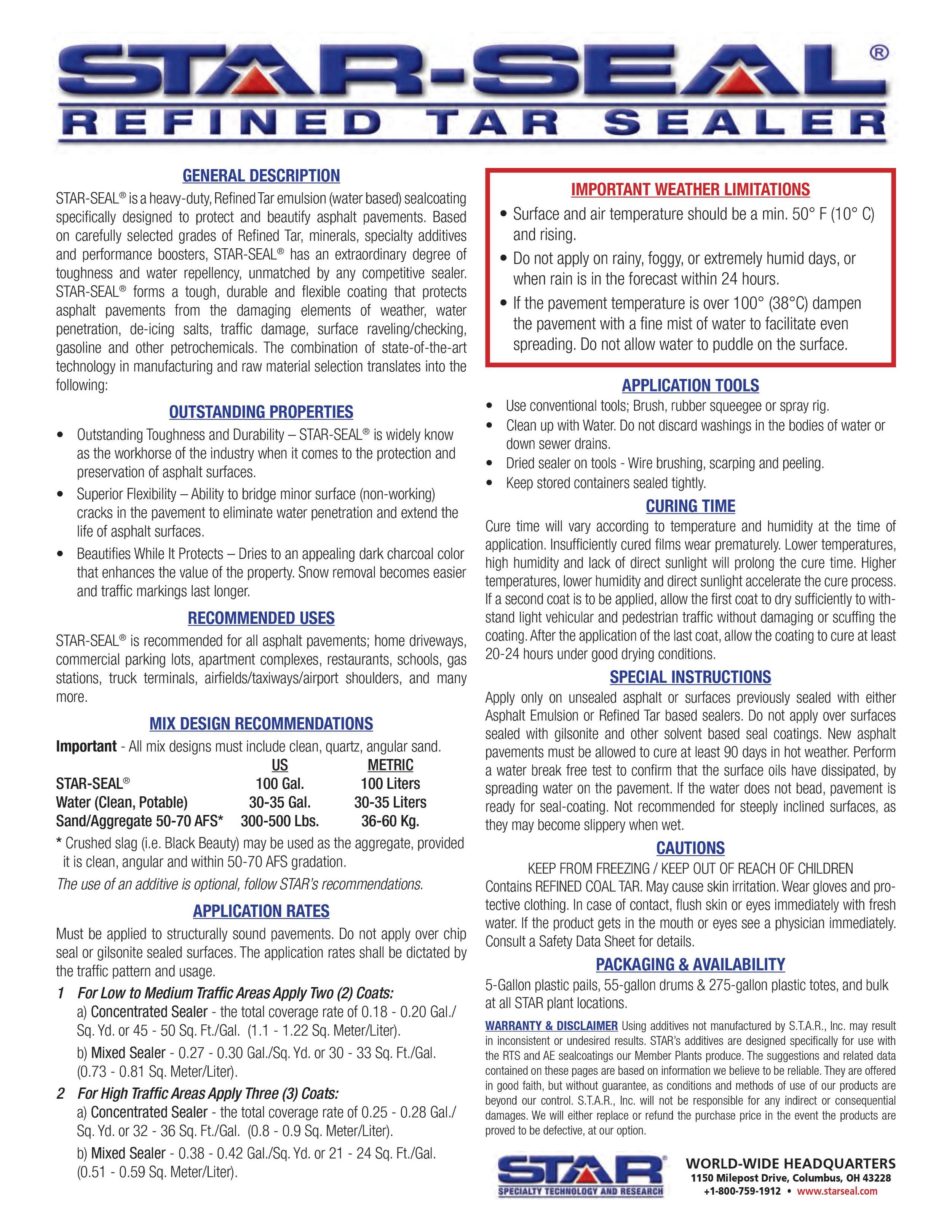 STAR-SEAL ASPHALT SEALER — Star -Seal Sealcoat & Supplies | Hercules ...