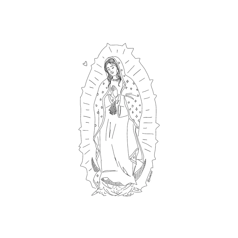 Virgin Of Guadalupe Drawing
