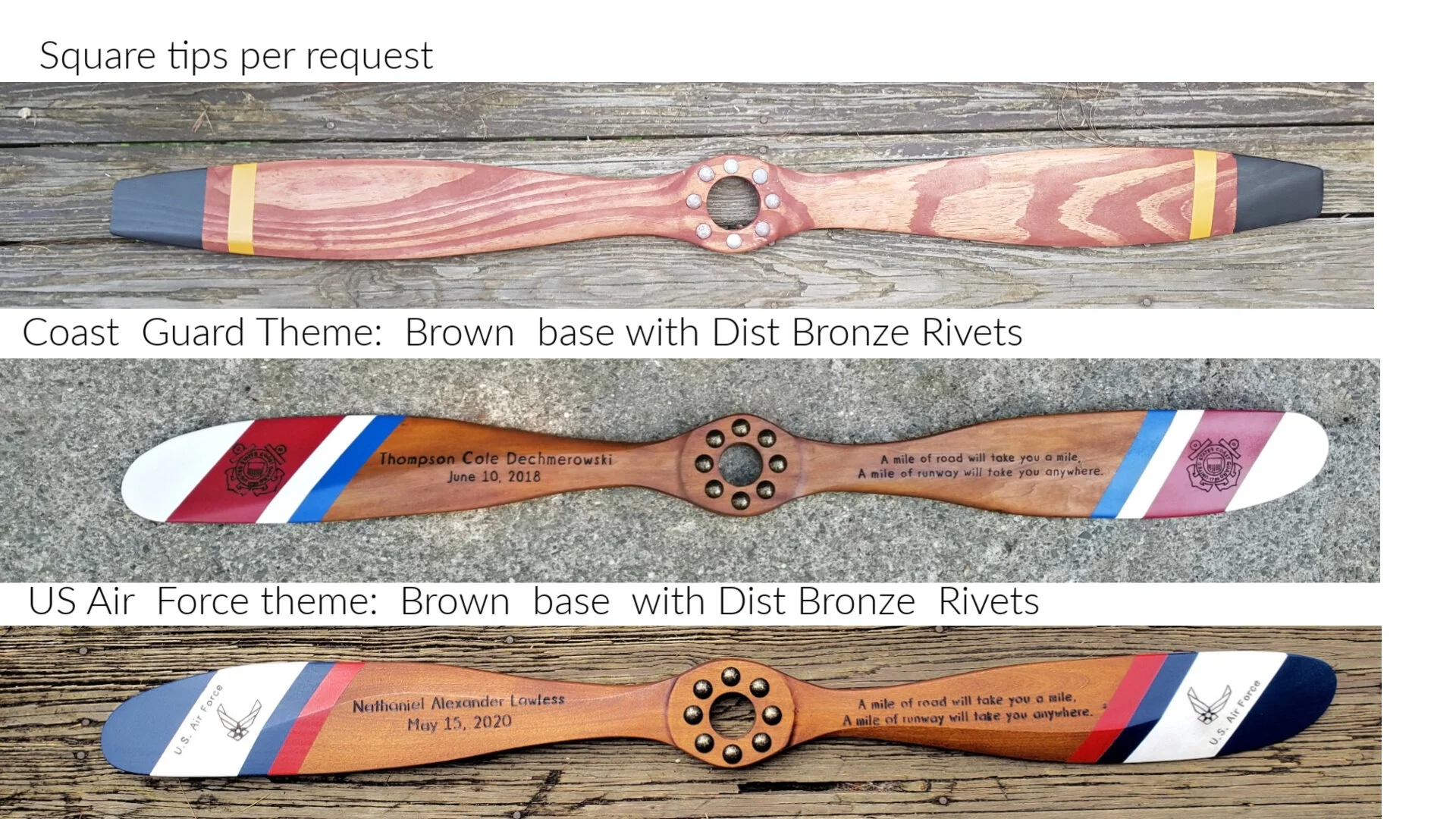 Personalized Airplane Propeller Replicas — Rusticcraft Designs