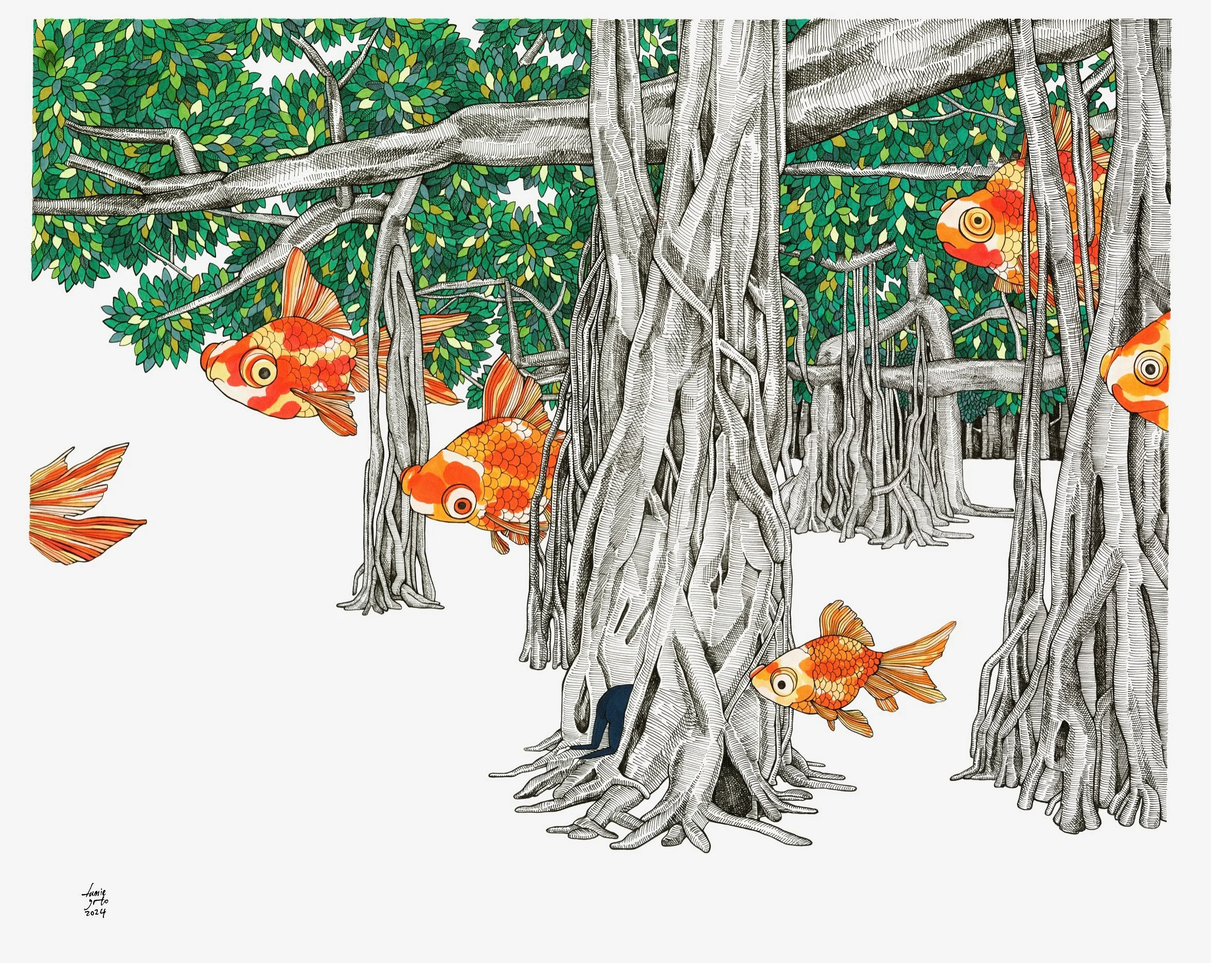 Kris Goto Pen Art Illustrations Hawaii Local Artist