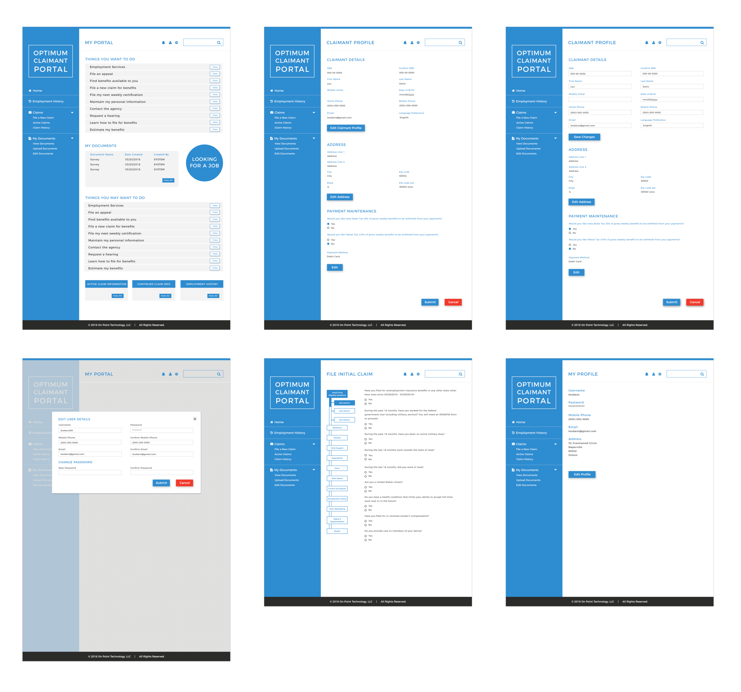 On Point Portal UI Design — POOJA HARI