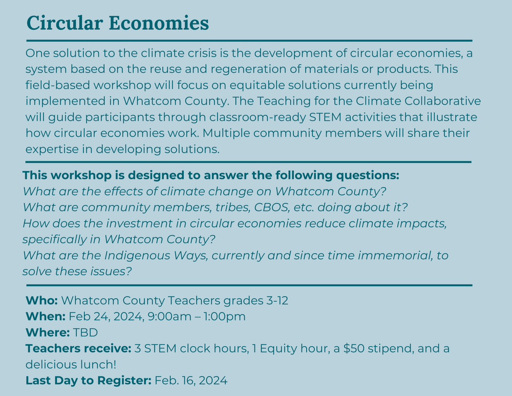 ClimeTime Teacher Training — Nooksack Salmon Enhancement Association